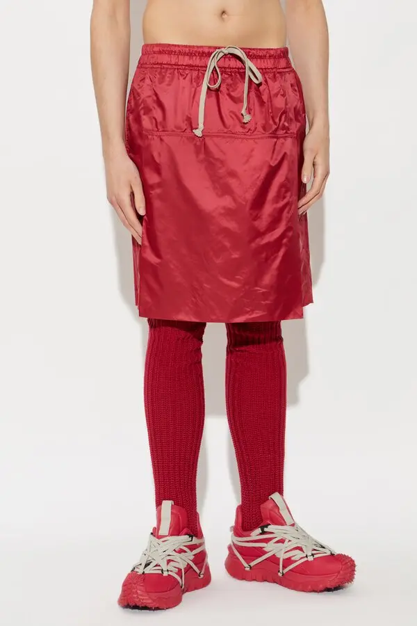Rick Owens X Moncler Satin Shorts - Red