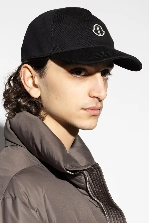 Rick Owens X Moncler Embroidered Logo Cap - Black