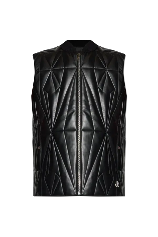 Rick Owens X Moncler Sleeveless Lambskin Leather Vest - Black