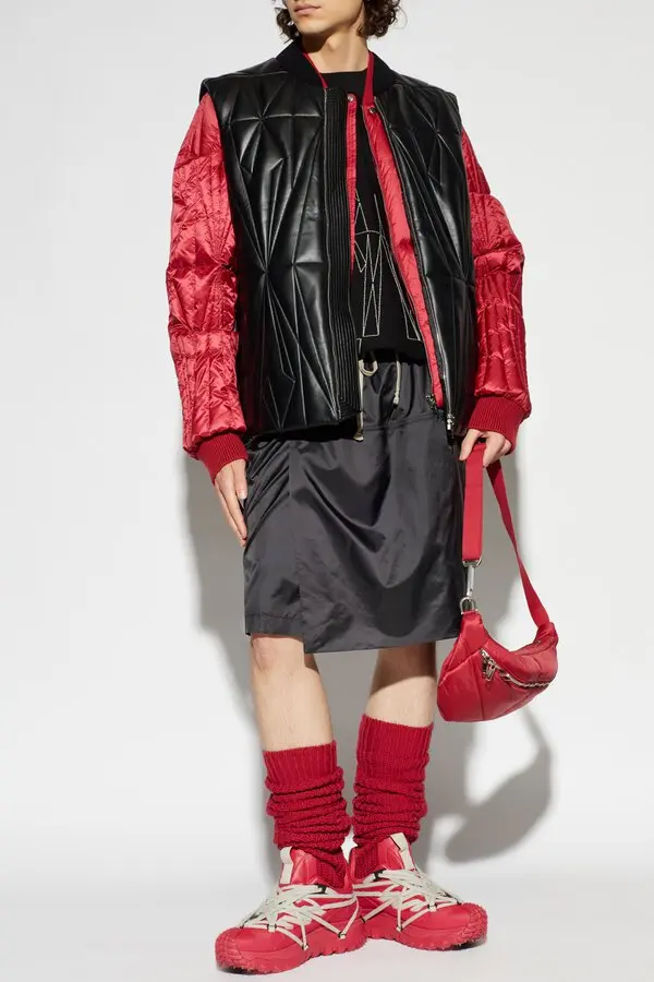 Rick Owens X Moncler Sleeveless Lambskin Leather Vest - Black