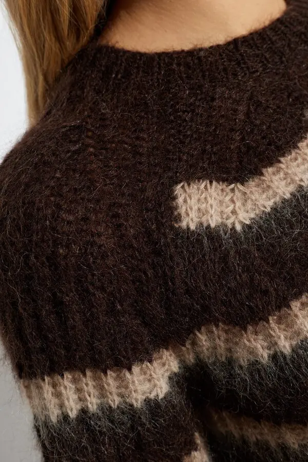 ALLSAINTS Riga Striped Sweater - Brown