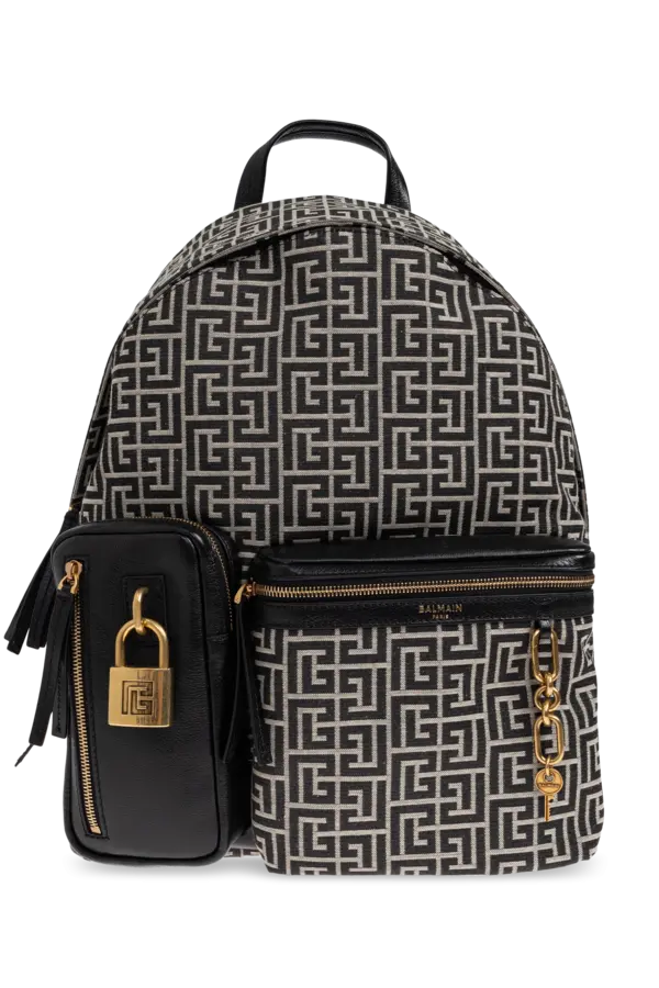 Balmain Pulse Monogram Backpack - Black