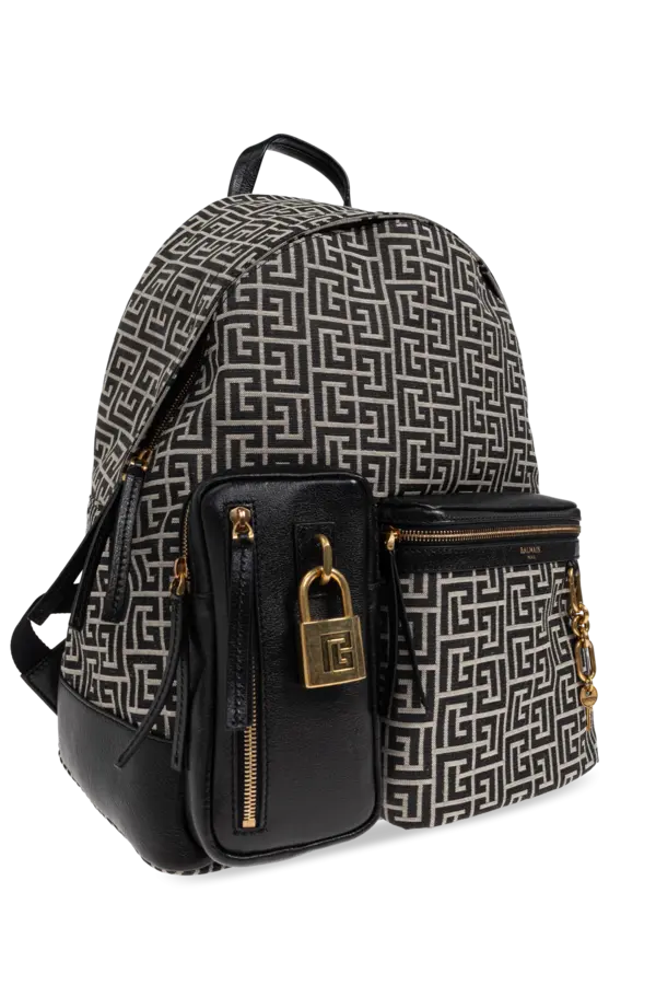 Balmain Pulse Monogram Backpack - Black
