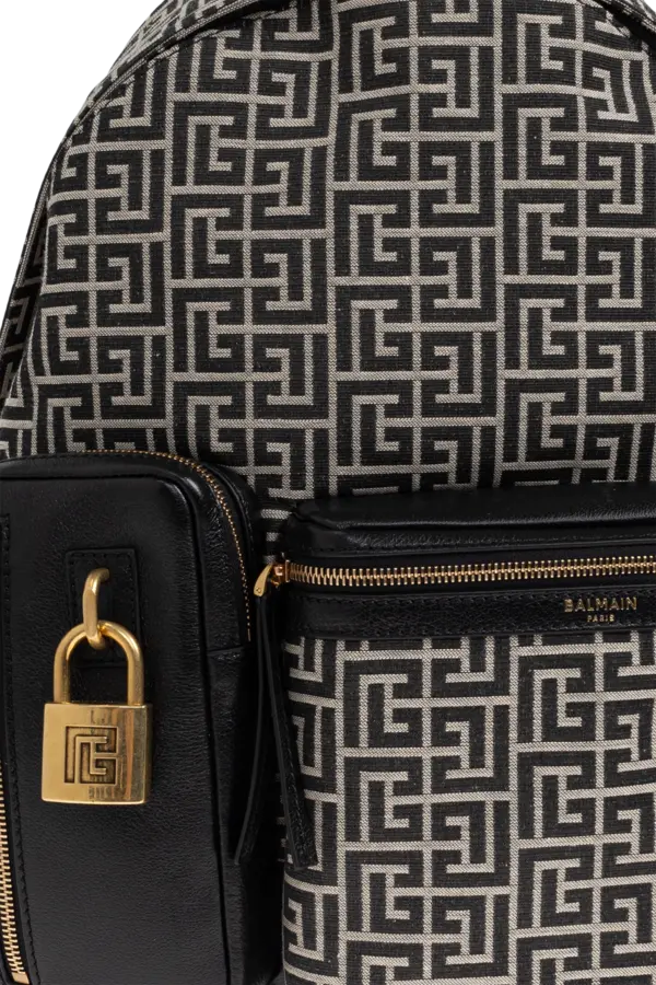 Balmain Pulse Monogram Backpack - Black