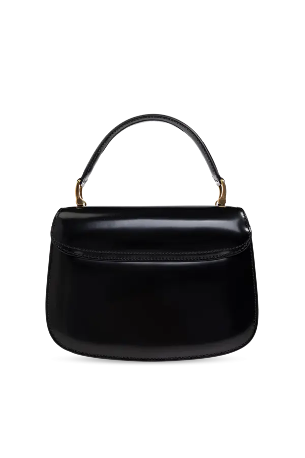 Ami Leather Handbag With Logo - Black