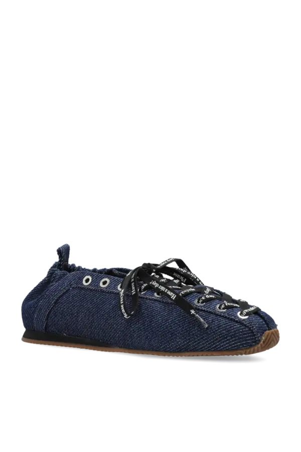 GANNI Laced Denim Ballerinas