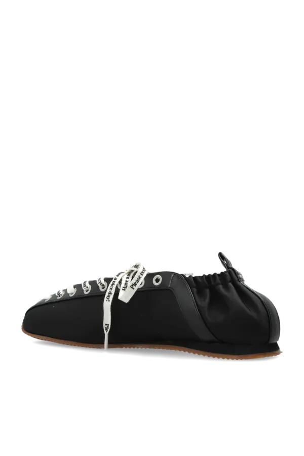 GANNI Lace-up Ballerinas - Black