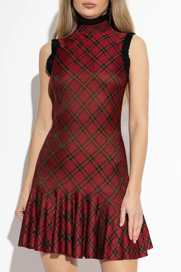 Alexander McQueen Plaid Pattern Dress