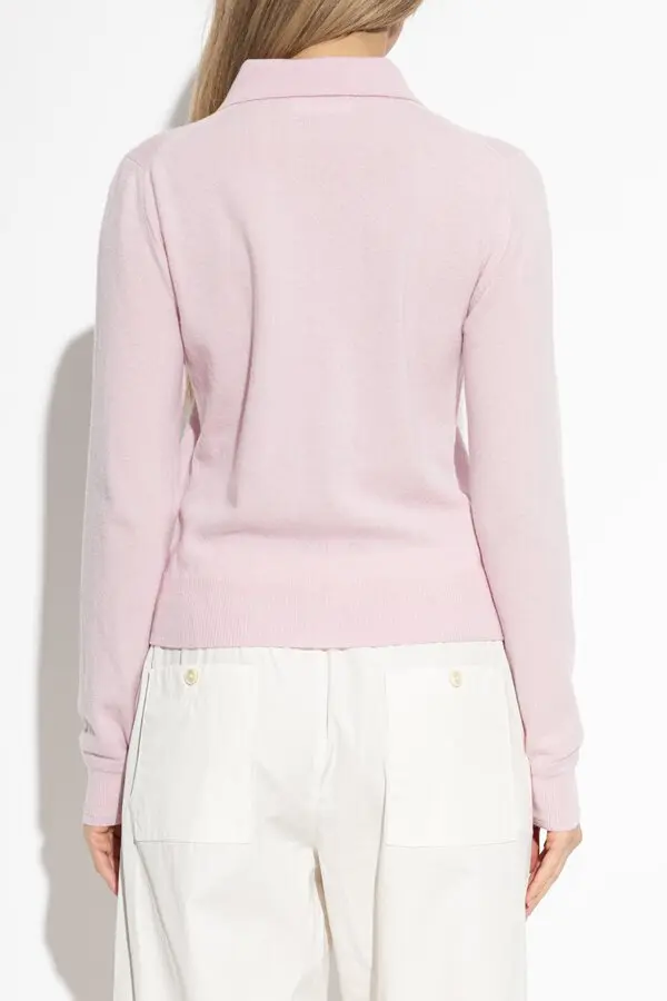 JIL SANDER Wool Long-sleeve Polo - Pink