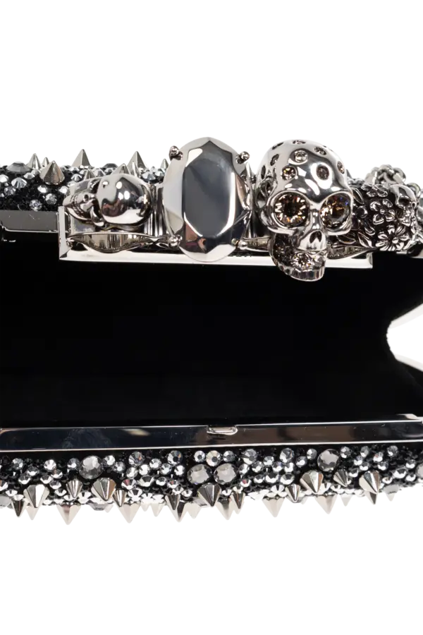 Alexander McQueen Clutch Bag With Crystals And Skull Handle - Black