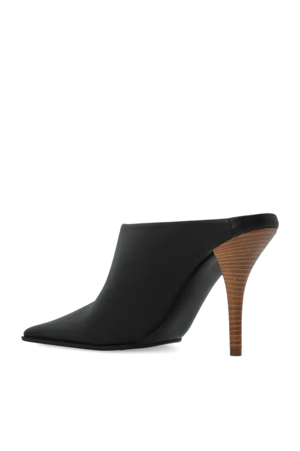 Alaïa Leather Heeled Mules - Black