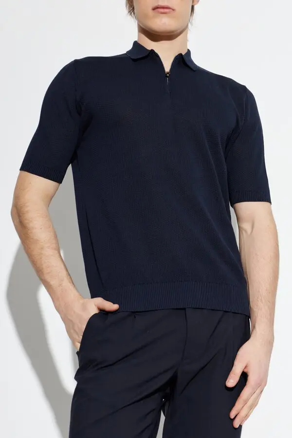 Eleventy Cotton Polo - Navy Blue