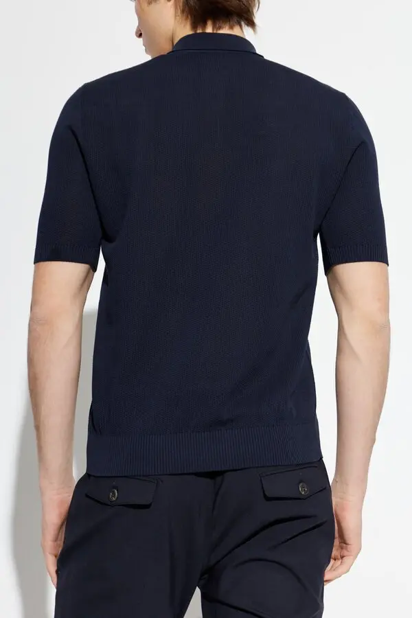 Eleventy Cotton Polo - Navy Blue
