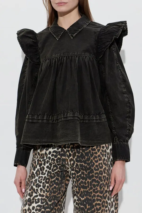 GANNI Ruffled Top