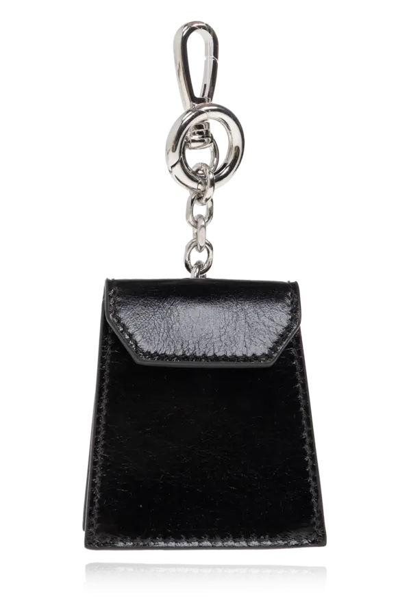 MAISON MARGIELA Leather Pouch With Keychain - Black