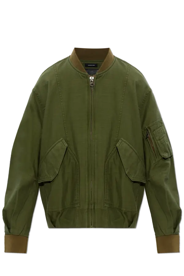 R13 Oversized Bomber Jacket - Green