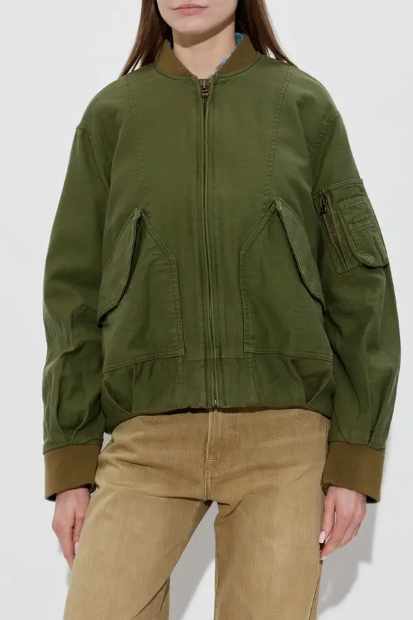 R13 Oversized Bomber Jacket - Green