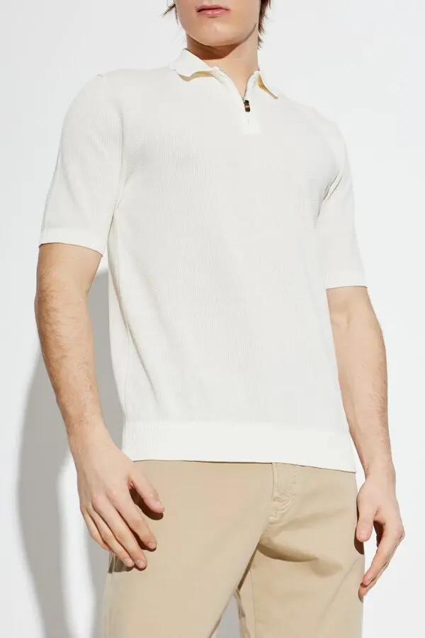 Eleventy Cotton Polo - Cream