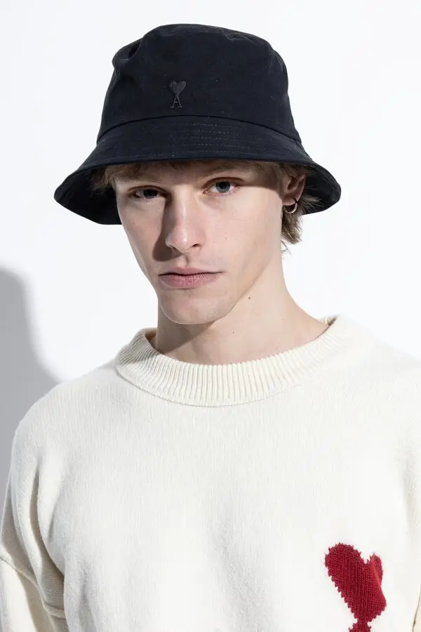 AMI Paris Logo Bucket Hat - Black