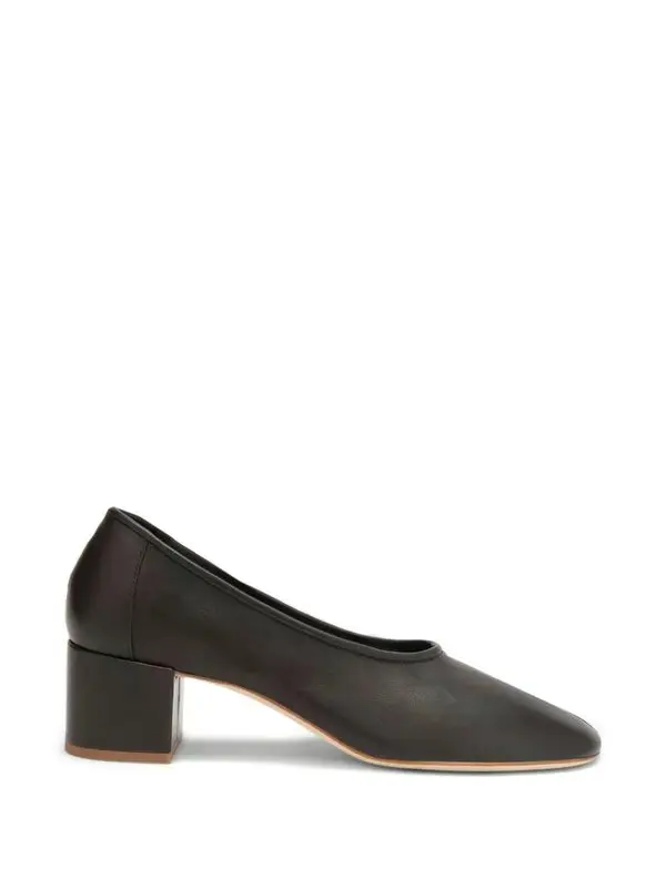 By Far Prudence Leather Pumps - Brown