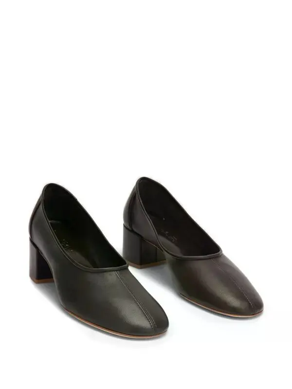 By Far Prudence Leather Pumps - Brown