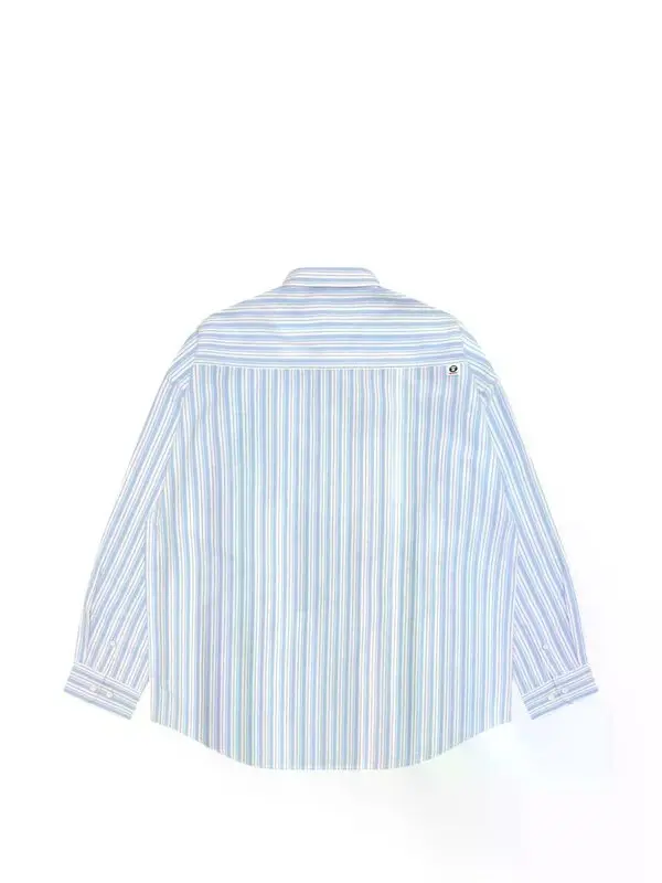 AAPE BY *A BATHING APE Striped Cotton Shirt - Blue