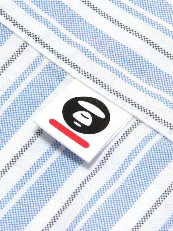 AAPE BY *A BATHING APE Striped Cotton Shirt - Blue