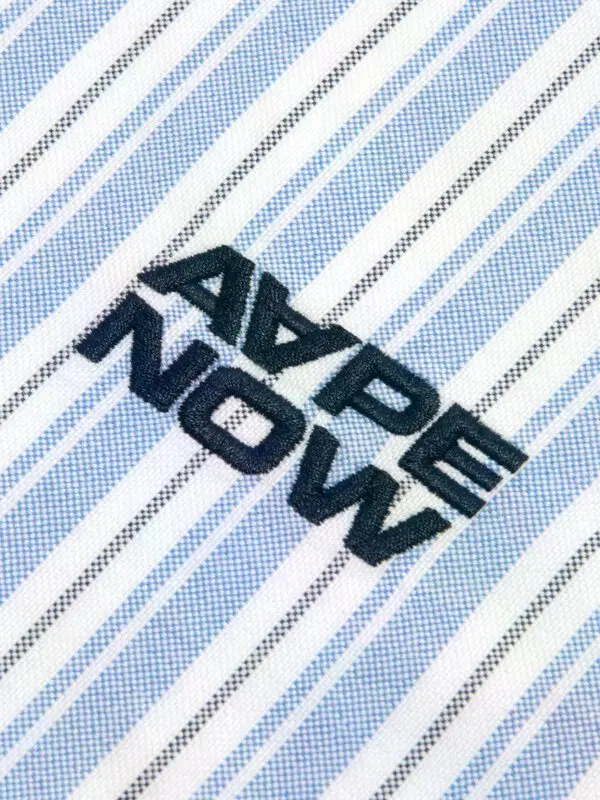 AAPE BY *A BATHING APE Striped Cotton Shirt - Blue