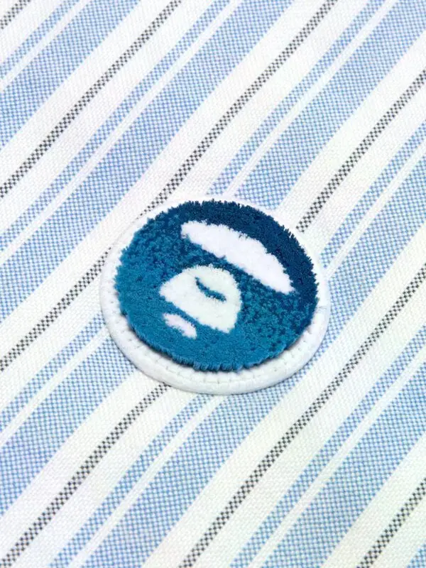 AAPE BY *A BATHING APE Striped Cotton Shirt - Blue