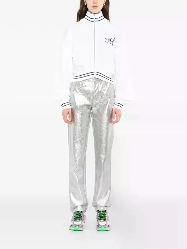 Off-White Logo-embroidered Striped Bomber Jacket