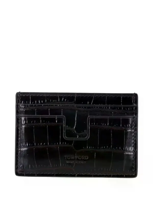 TOM FORD Logo Nubuck Card Holder - Black