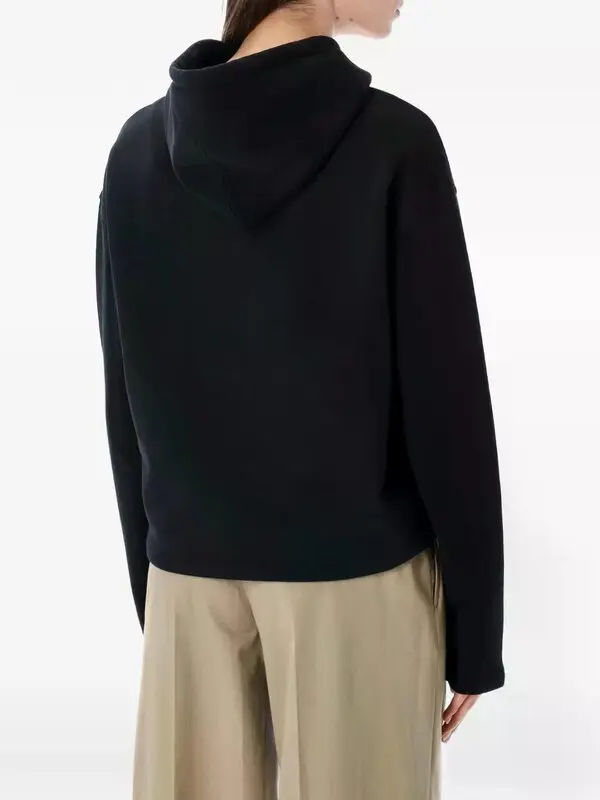 AMI Paris Heart Embroidery Hooded Hoodie - Black