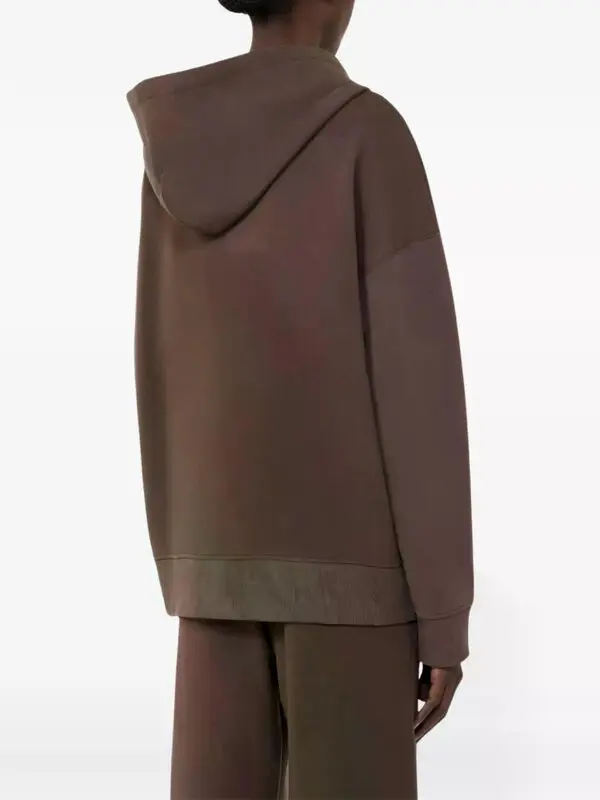Max Mara Logo-jacquard Zip Hoodie - Brown