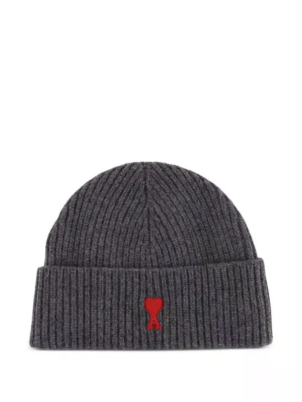 Ami Ribbed Knit Beanie - Grey