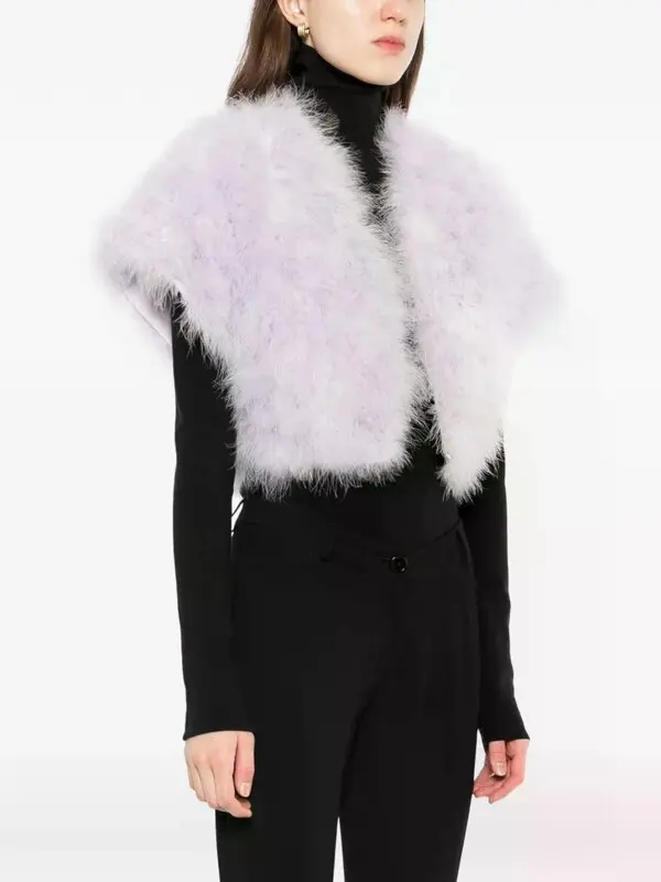 YVES SALOMON Feather Cape - Purple