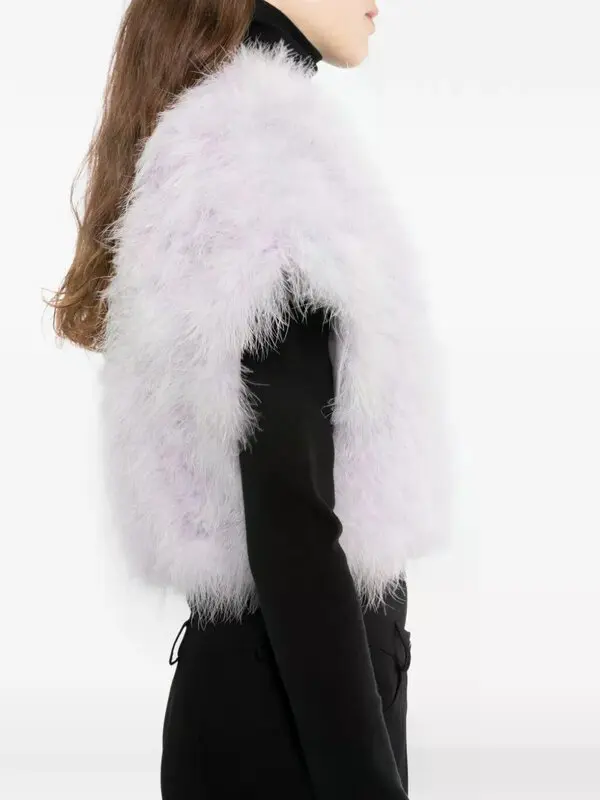 YVES SALOMON Feather Cape - Purple