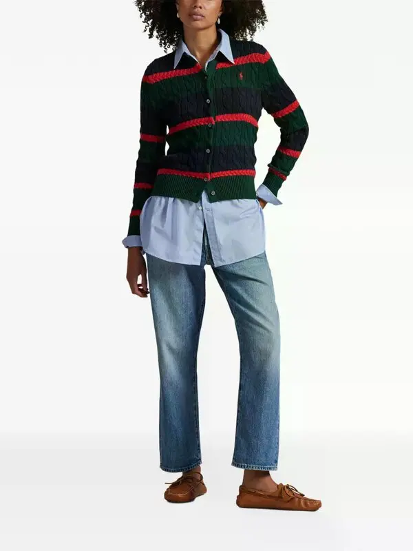Polo Ralph Lauren Striped Cable-knit Cardigan