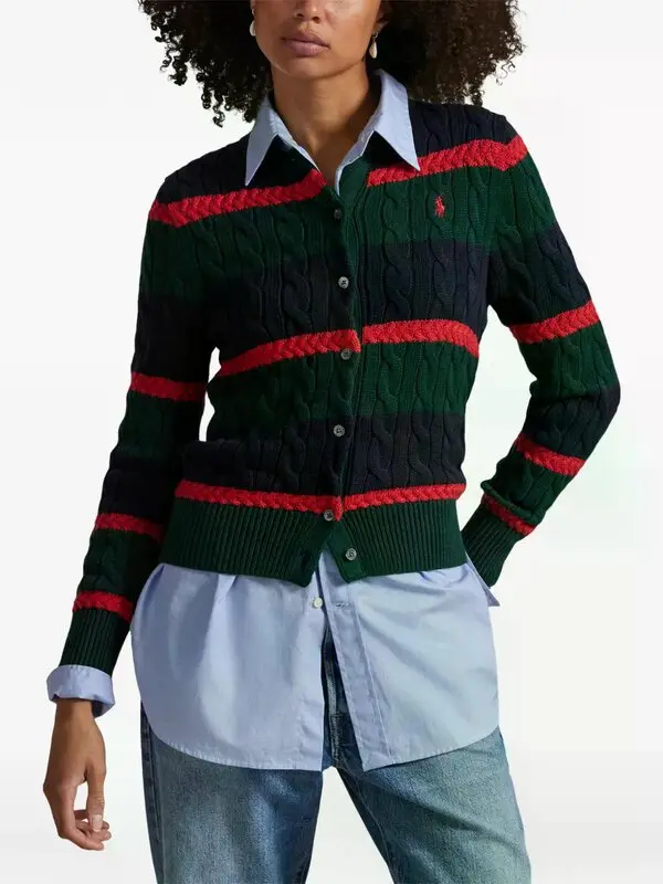 Polo Ralph Lauren Striped Cable-knit Cardigan