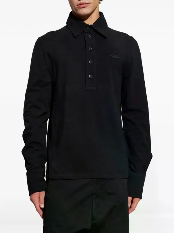 Vivienne Westwood Buttoned Polo Shirt In Black - 33% Off