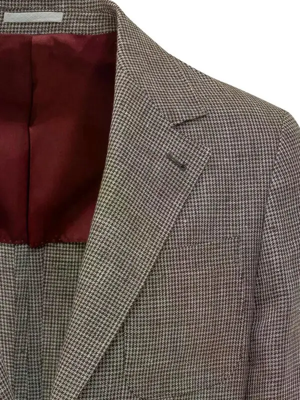 Brunello Cucinelli Houndstooth Linen Blazer