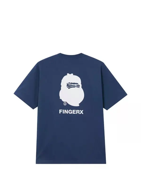 FINGERCROXX Crew-neck Graphic T-shirt - Blue