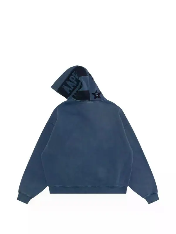 AAPE BY *A BATHING APE Star Appliqué Zip-up Hoodie - Blue