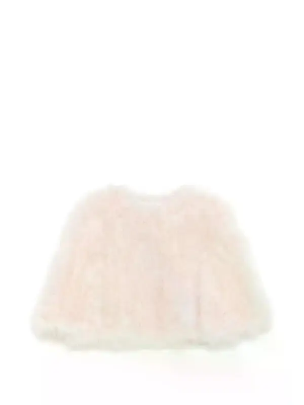 YVES SALOMON Feather Cropped Coat - Pink