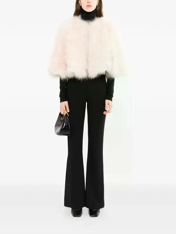 YVES SALOMON Feather Cropped Coat
