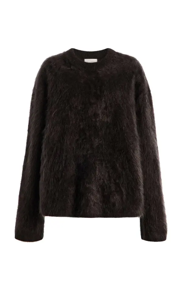 LISA YANG Natalia Brushed Cashmere Sweater - Brown