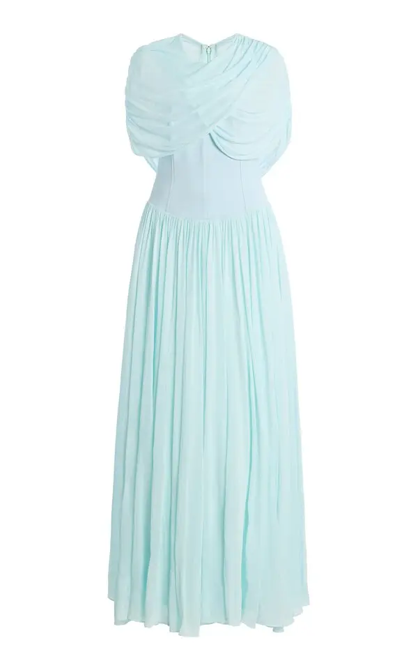 Simkhai Nancie Draped Jersey Midi Dress - Blue