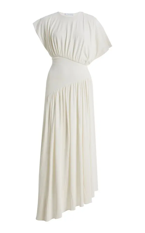 Rabanne Gathered Jersey Maxi Dress - Ivory