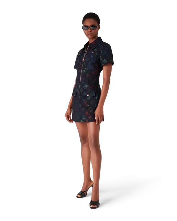 Casablanca Heatmap Monogram Denim Mini Dress