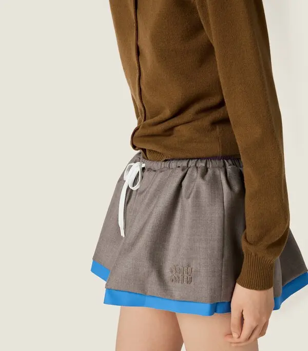 Miu Miu Cashmere Collared Logo Cardigan
