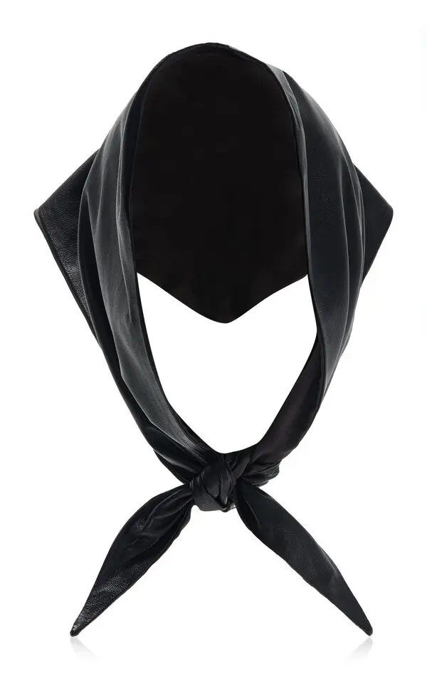 LEMAIRE Leather Scarf - Black